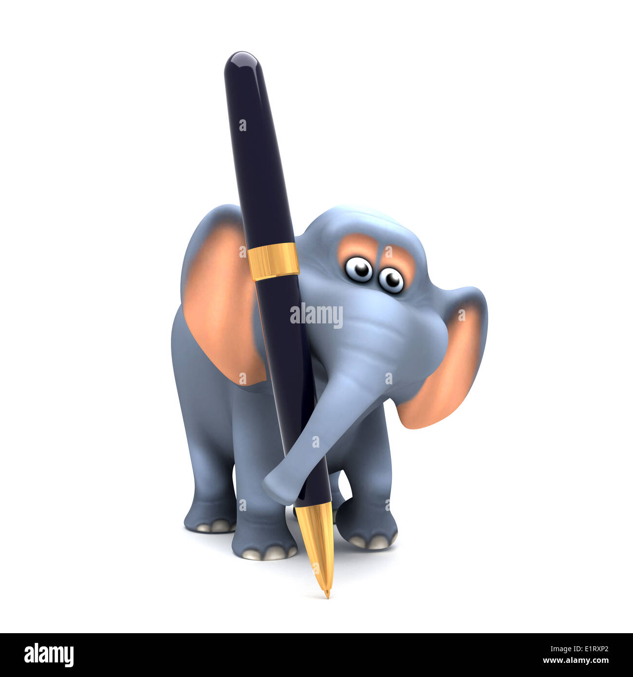3d Elephant writer with pen Stock Photo - Alamy
