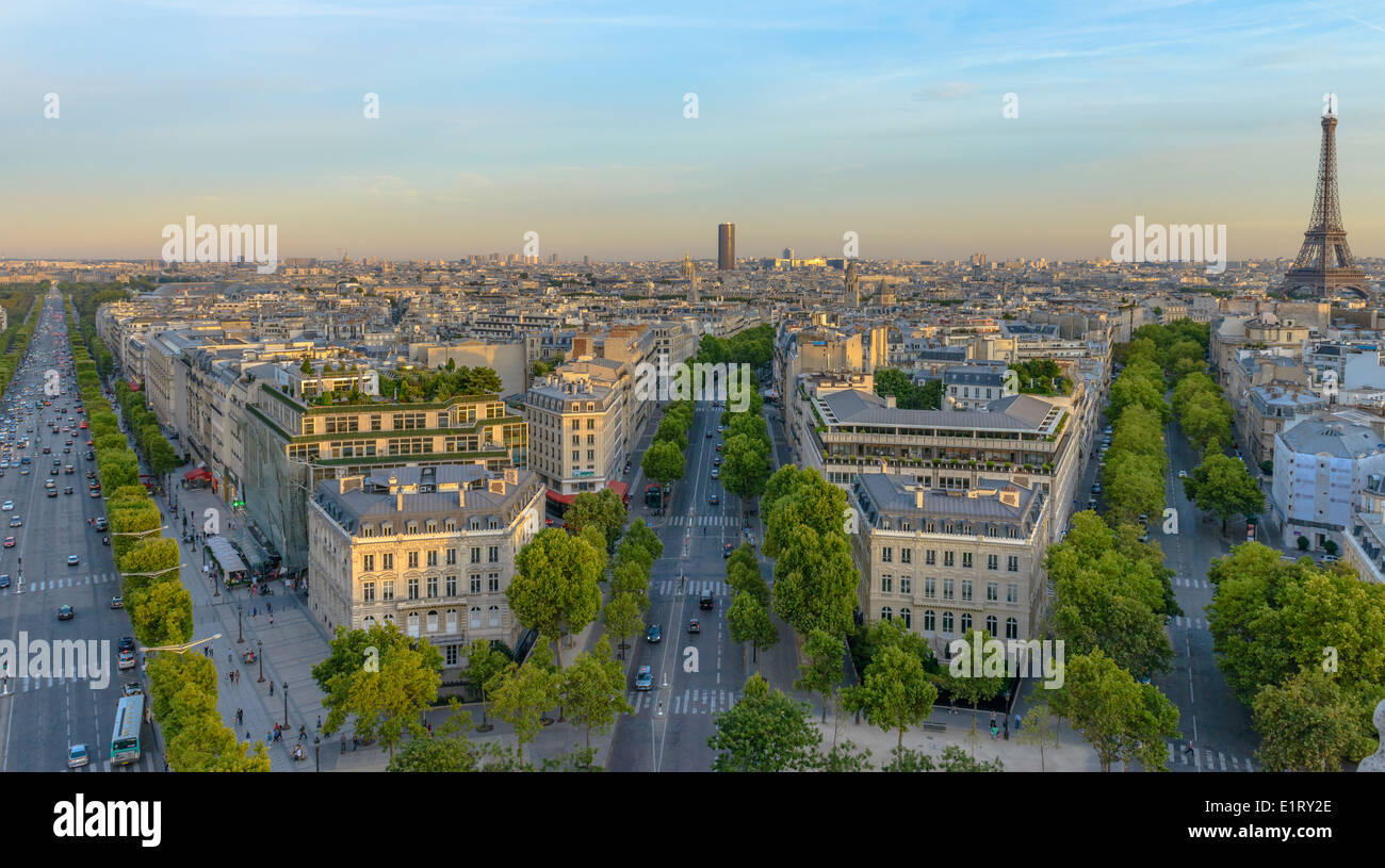 Paris, the arc de triomphe, aerial view hi-res stock photography and images - Alamy