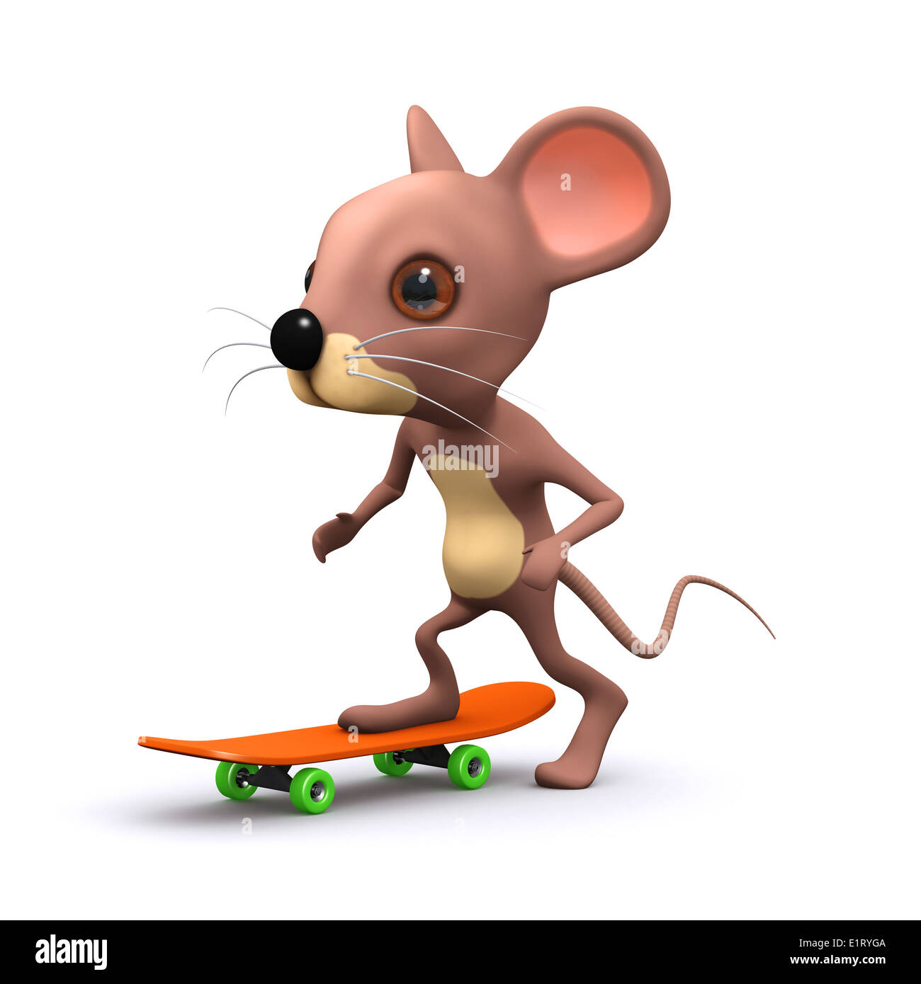 3d Mouse is playing on his skateboard Stock Photo - Alamy