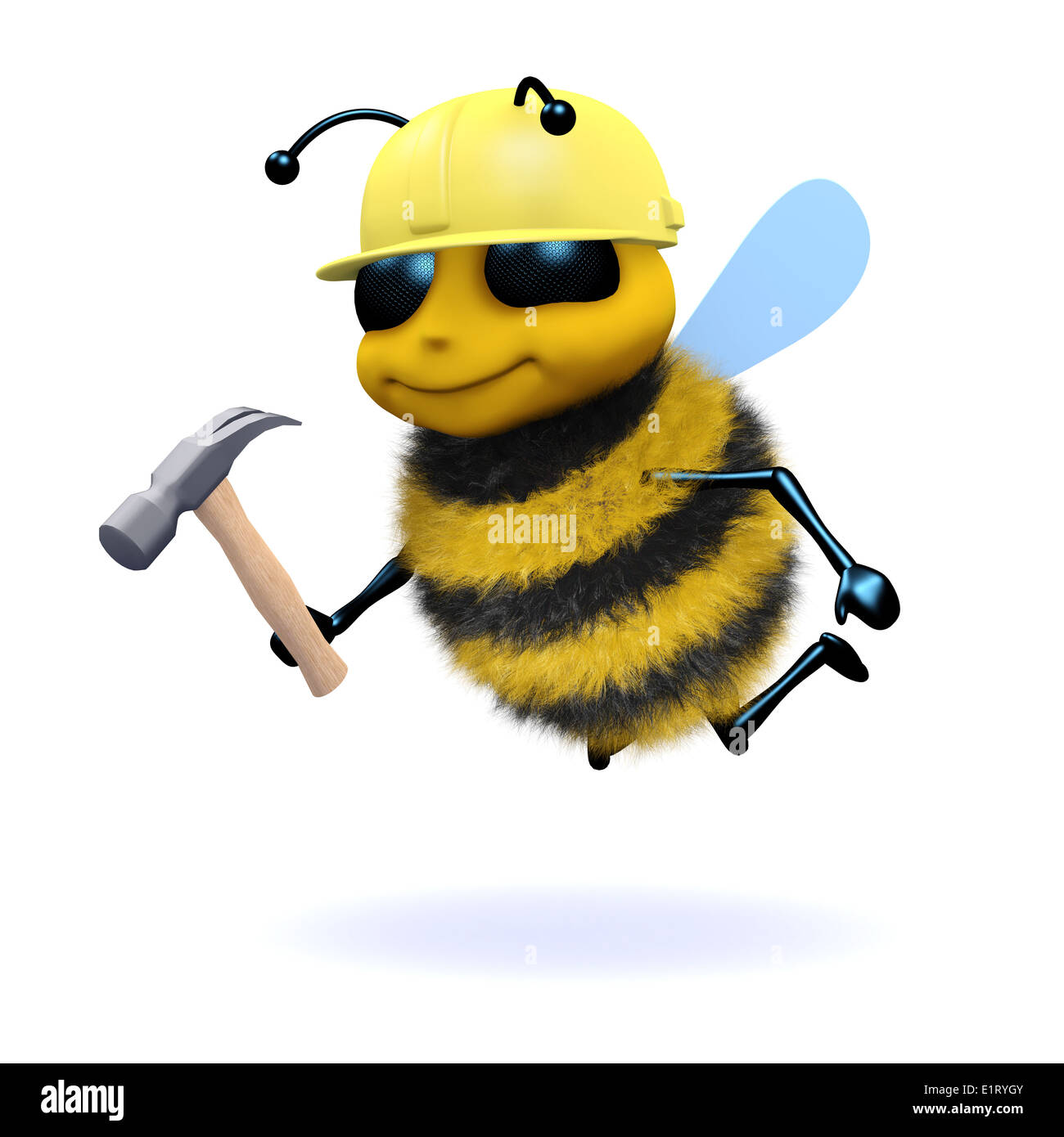 3d Honey bee construction worker Stock Photo - Alamy