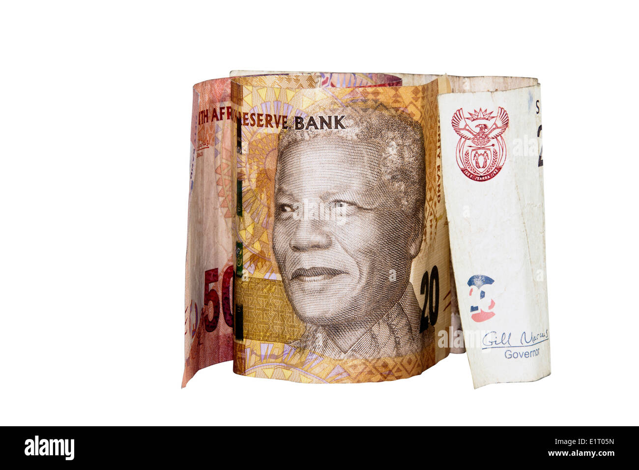 south African bank notes showing Nelson Mandela Stock Photo - Alamy