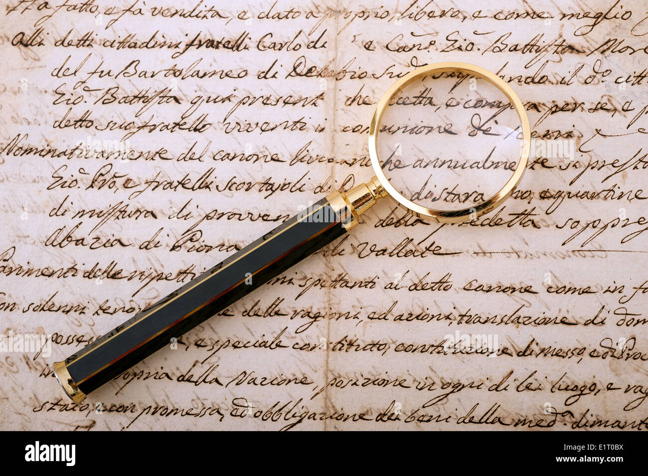 Manuscript magnifying glass hi-res stock photography and images - Alamy