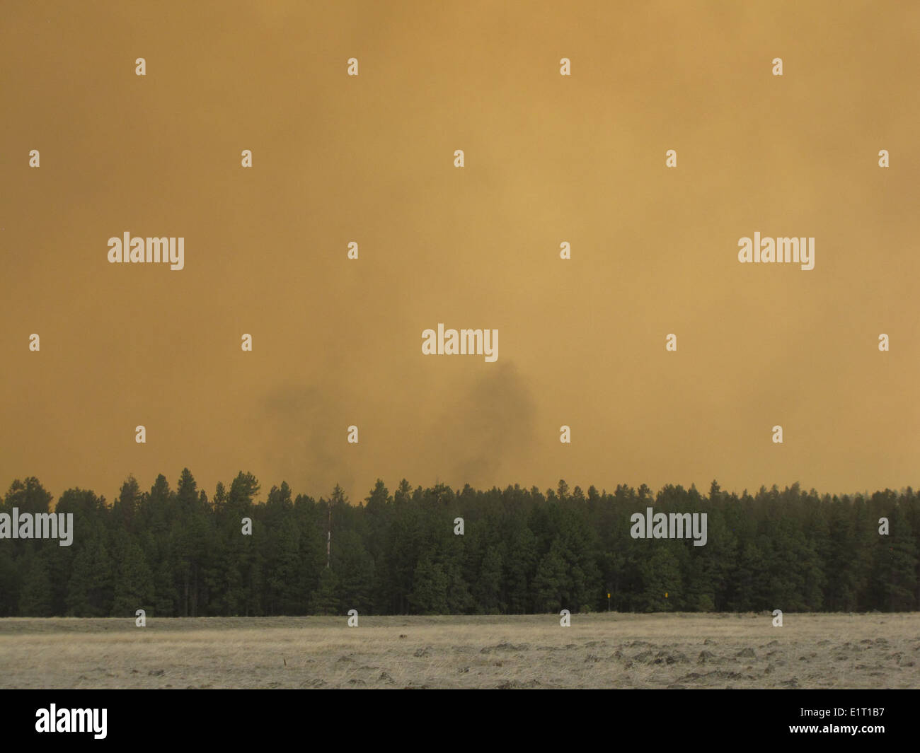 This image captures the early stages of wildfire activity towards ...