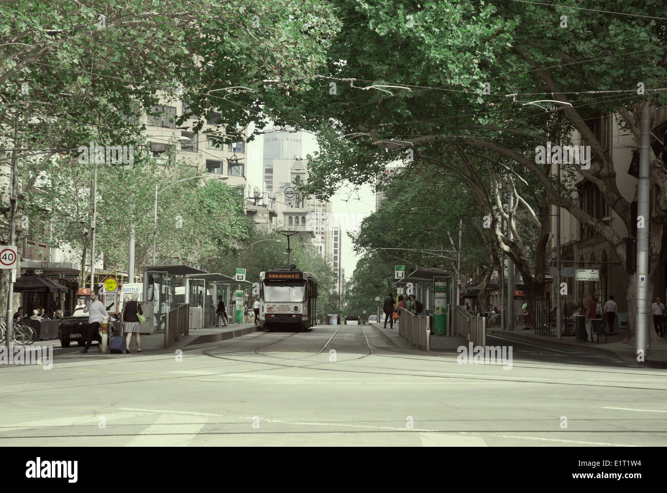 Corner of Collins and Spring Street Melbourne Stock Photo - Alamy
