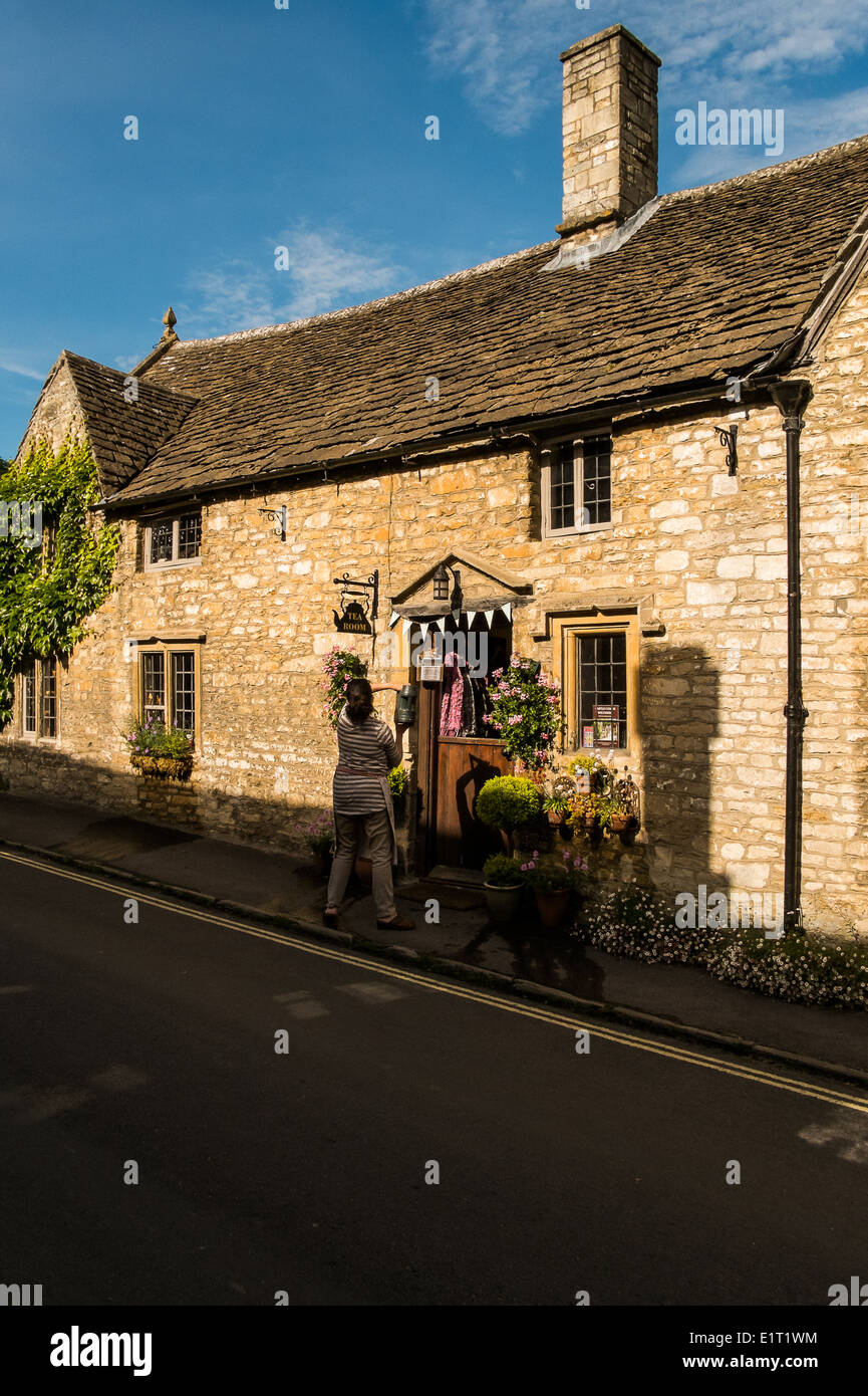 Lovely stone tea room in Castle Combe Wiltshire Stock Photo - Alamy