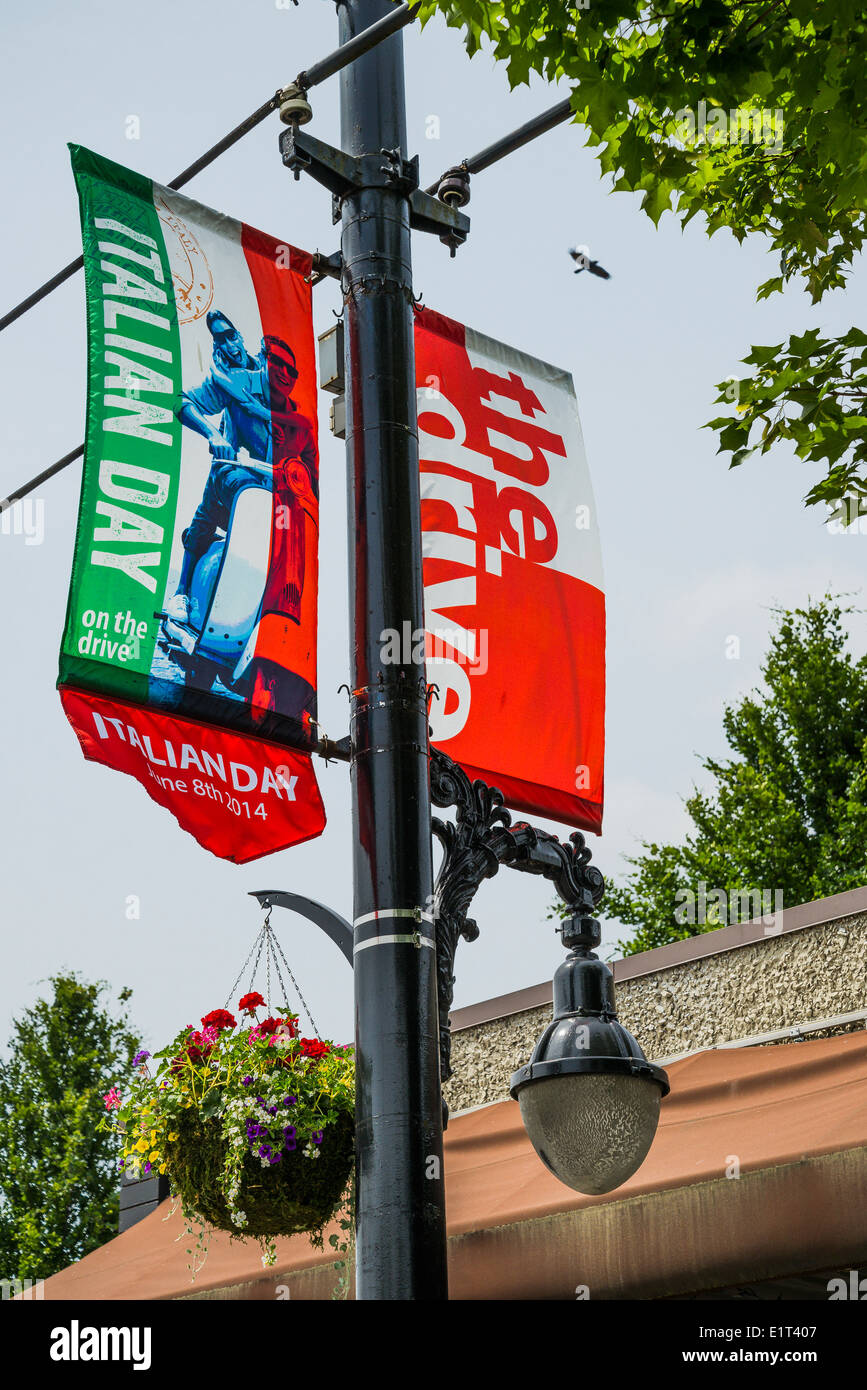 Italian Day banner on Commercial Drive in Vancouver, British Columbia ...