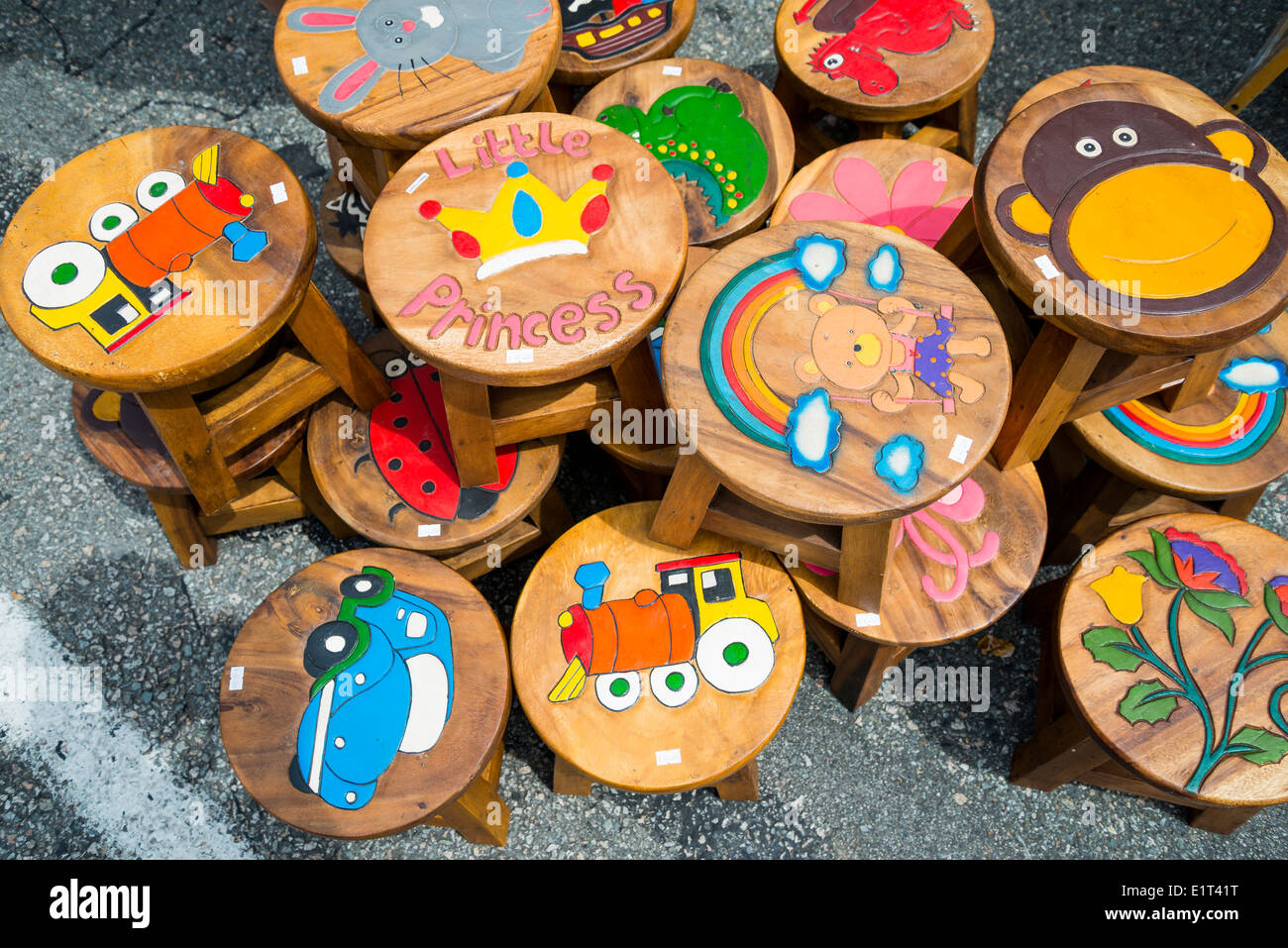 Wooden stools hi-res stock photography and images - Alamy