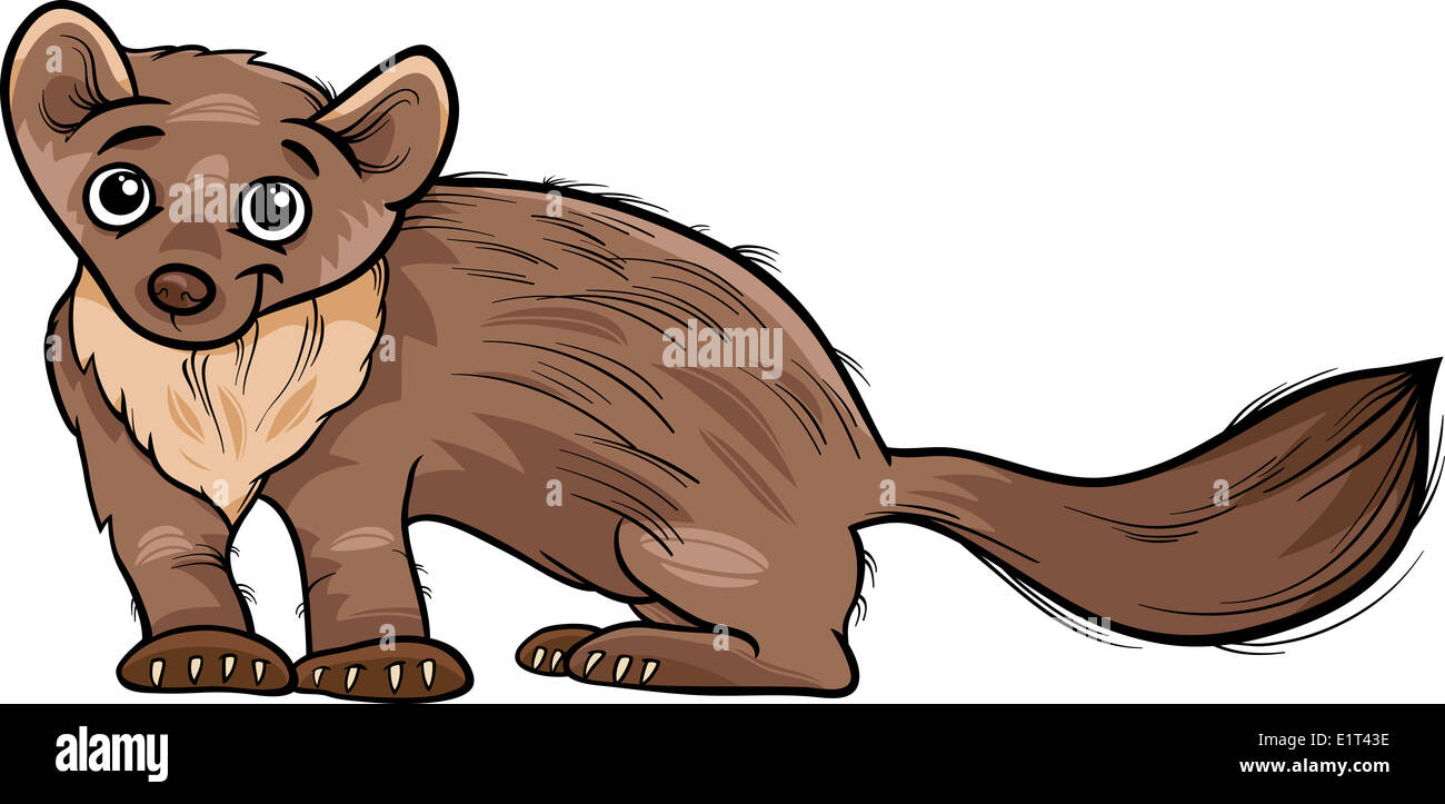 Cartoon Illustration of Cute Marten Animal Stock Photo - Alamy