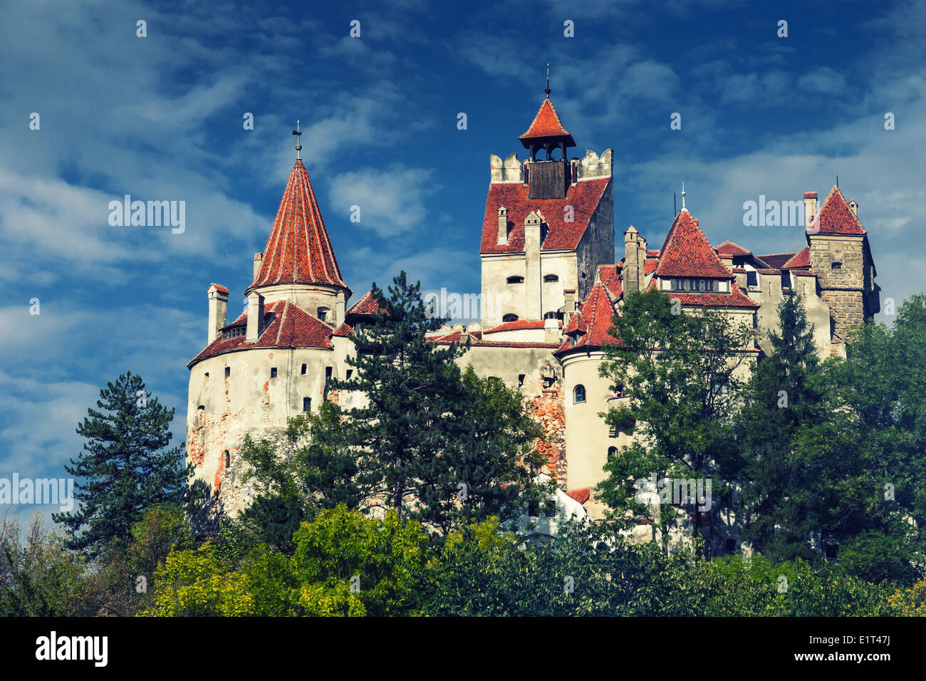Medieval Bran Castle, guarded in the past the border between Wallachia ...