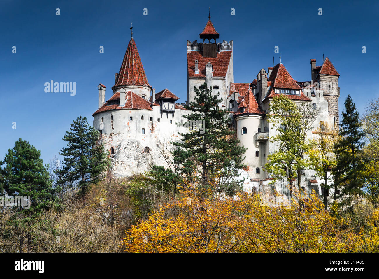 Medieval Bran Castle, guarded in the past the border between Wallachia ...