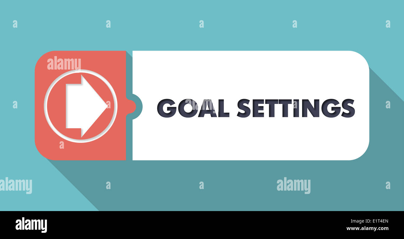 Goal Settings on Blue in Flat Design Stock Photo - Alamy
