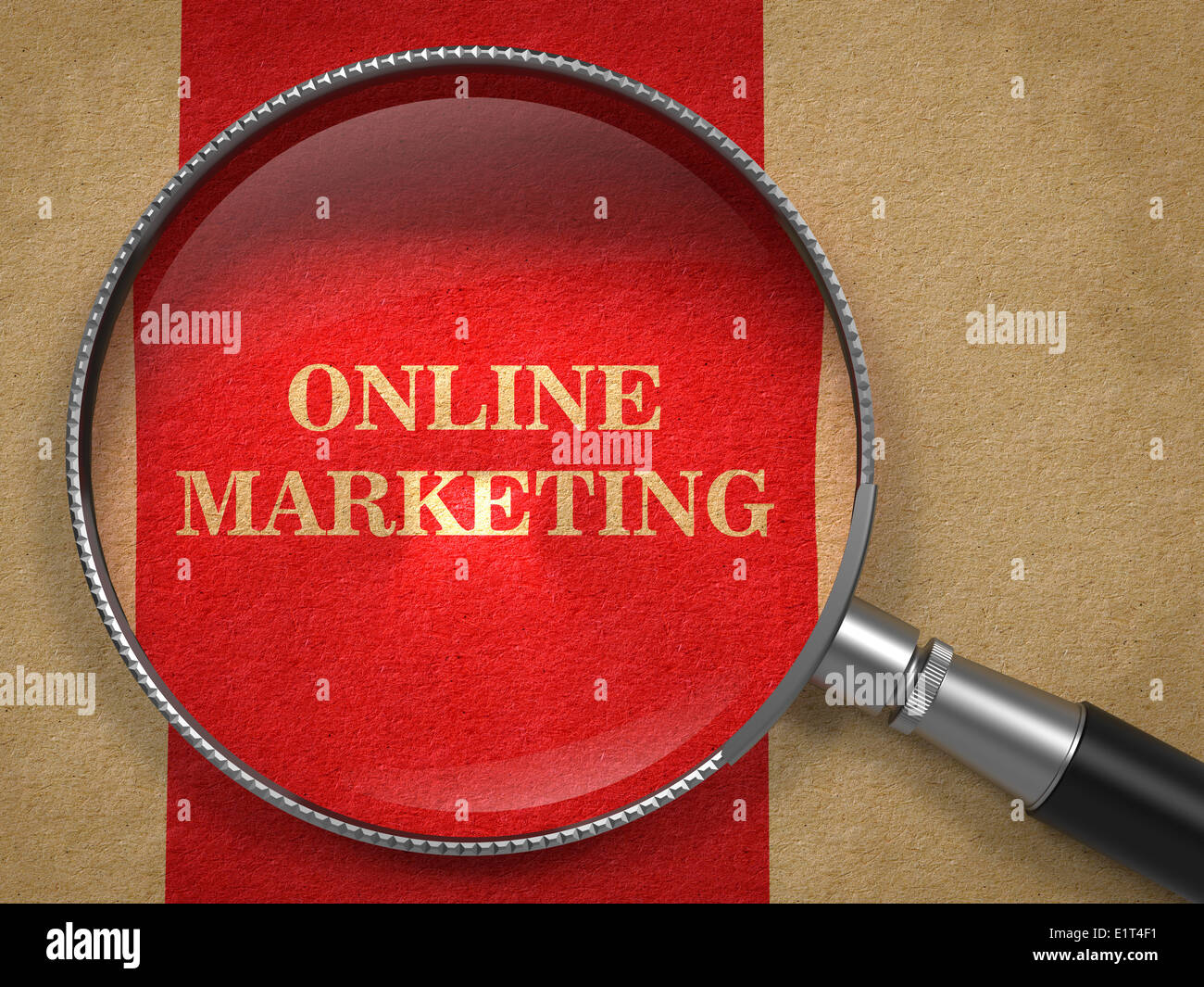 Online Marketing Concept Through Magnifying Glass Stock Photo - Alamy