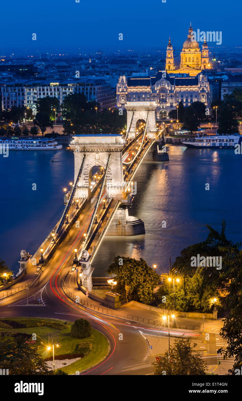 The Szechenyi Chain Bridge is a suspension bridge that spans the River ...