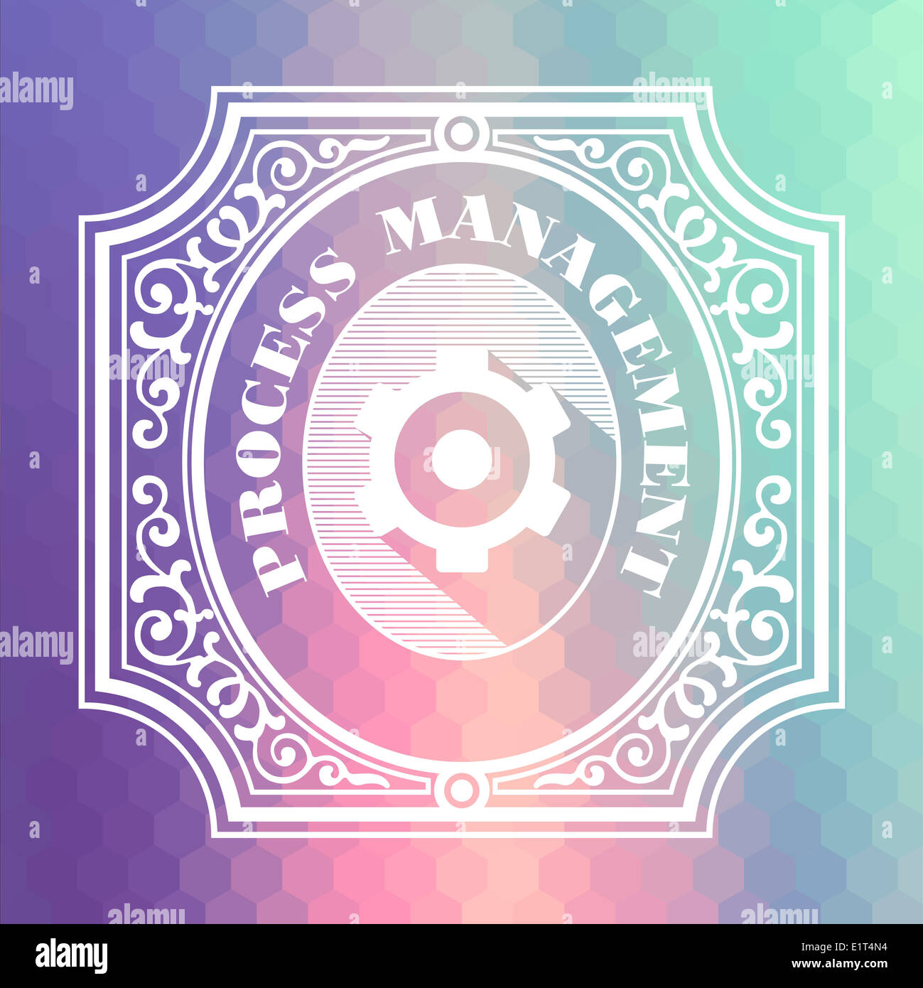 Process Management. Pastels Vintage Design Concept Stock Photo - Alamy