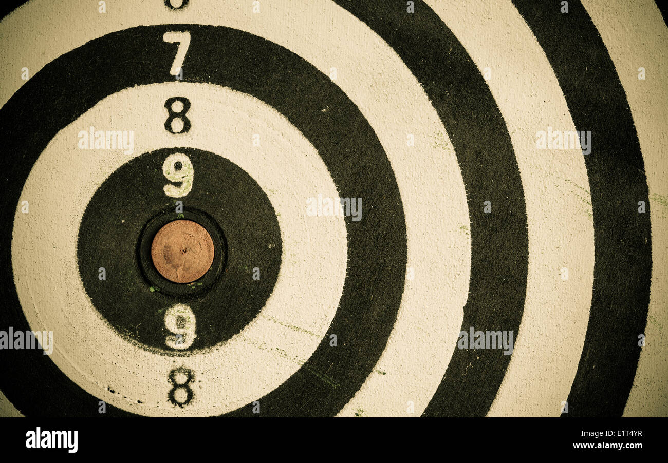 Closeup of old dirty black and white target as sport background. Skeet ...