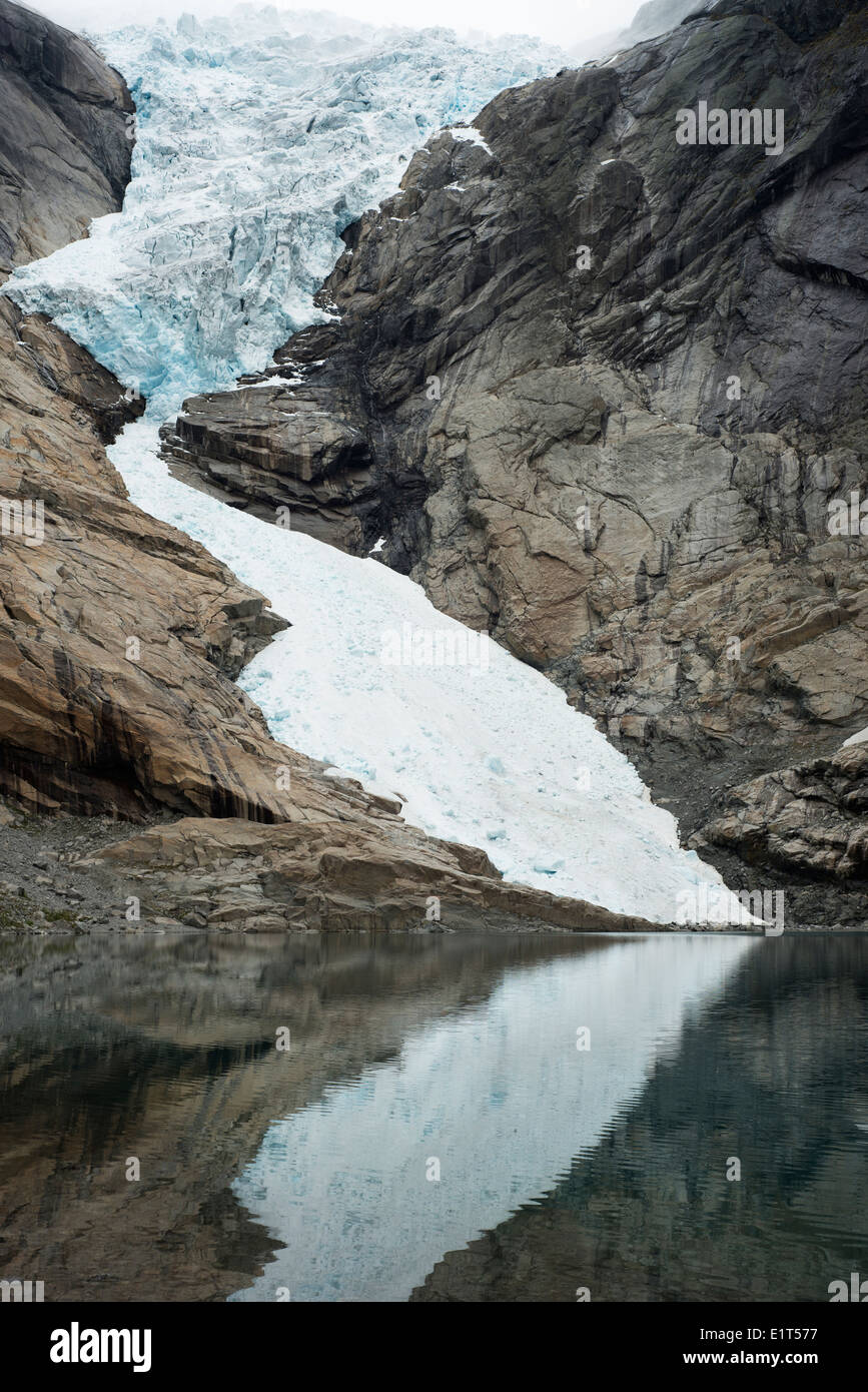 The Briksdal Glacier near Olden, Norway in the Jostedal Glacier ...