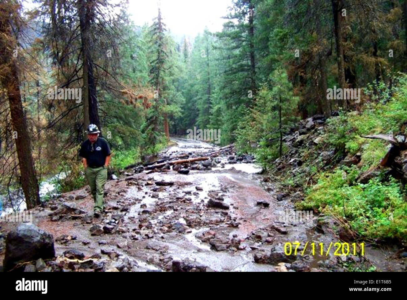 A landslide has blocked a section of the road, affecting transportation ...
