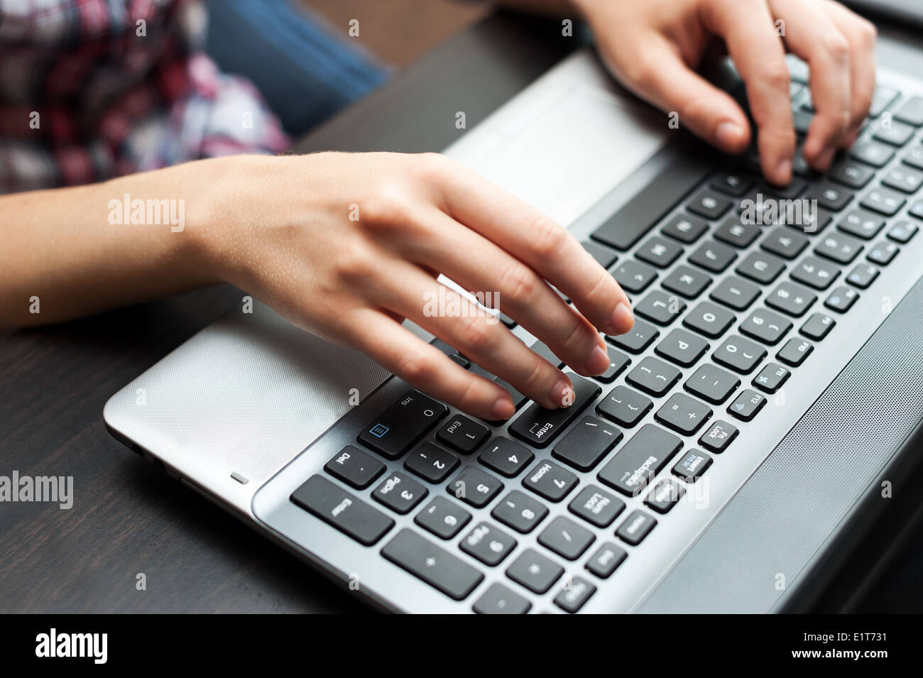 Hands on computer keyboard email hi-res stock photography and images ...