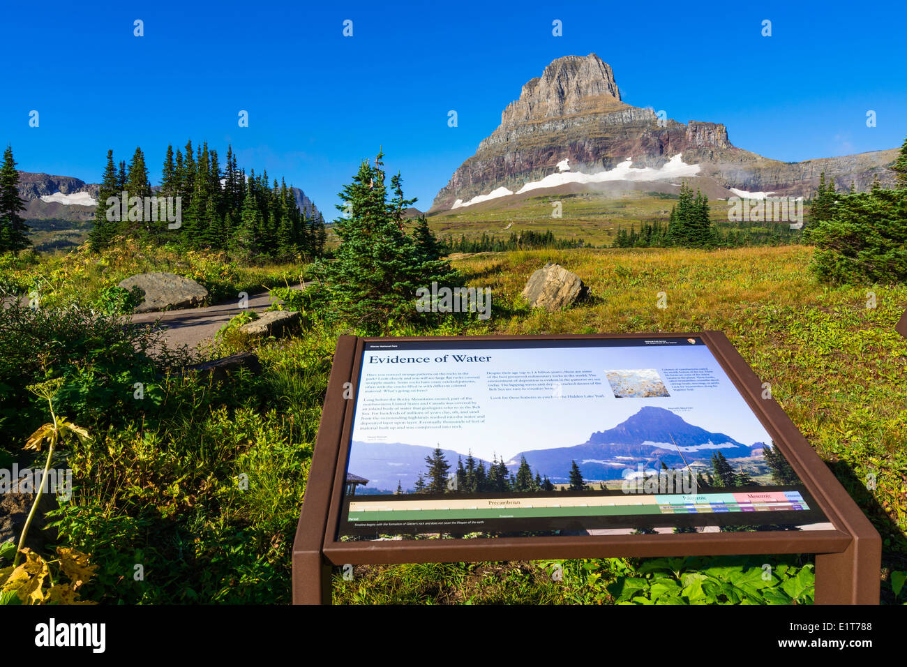 Interpretive sign at Logan Pass, Glacier National Park, Montana USA ...