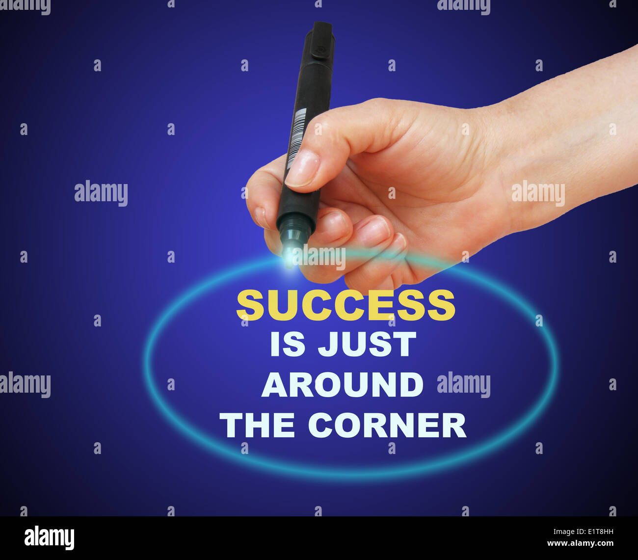 writing words success is just around the corner on gradient background ...