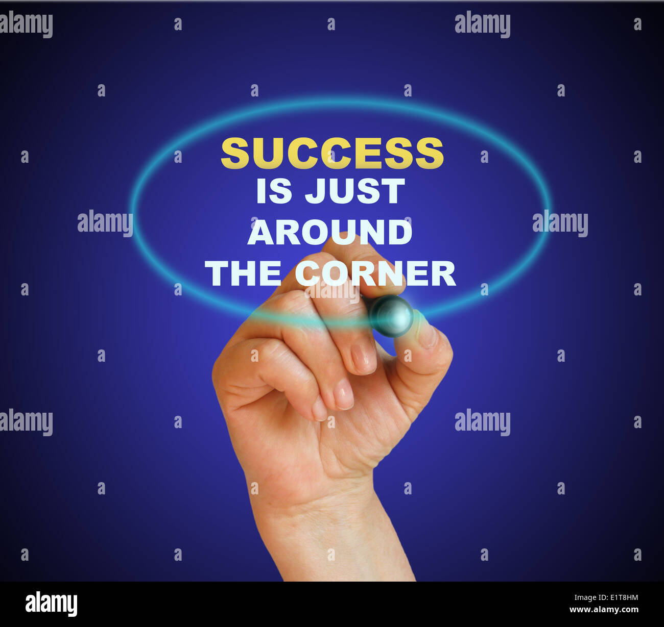 writing words success is just around the corner on gradient background ...