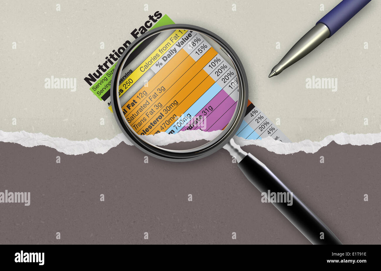 Nutrition facts made in 2d software Stock Photo - Alamy