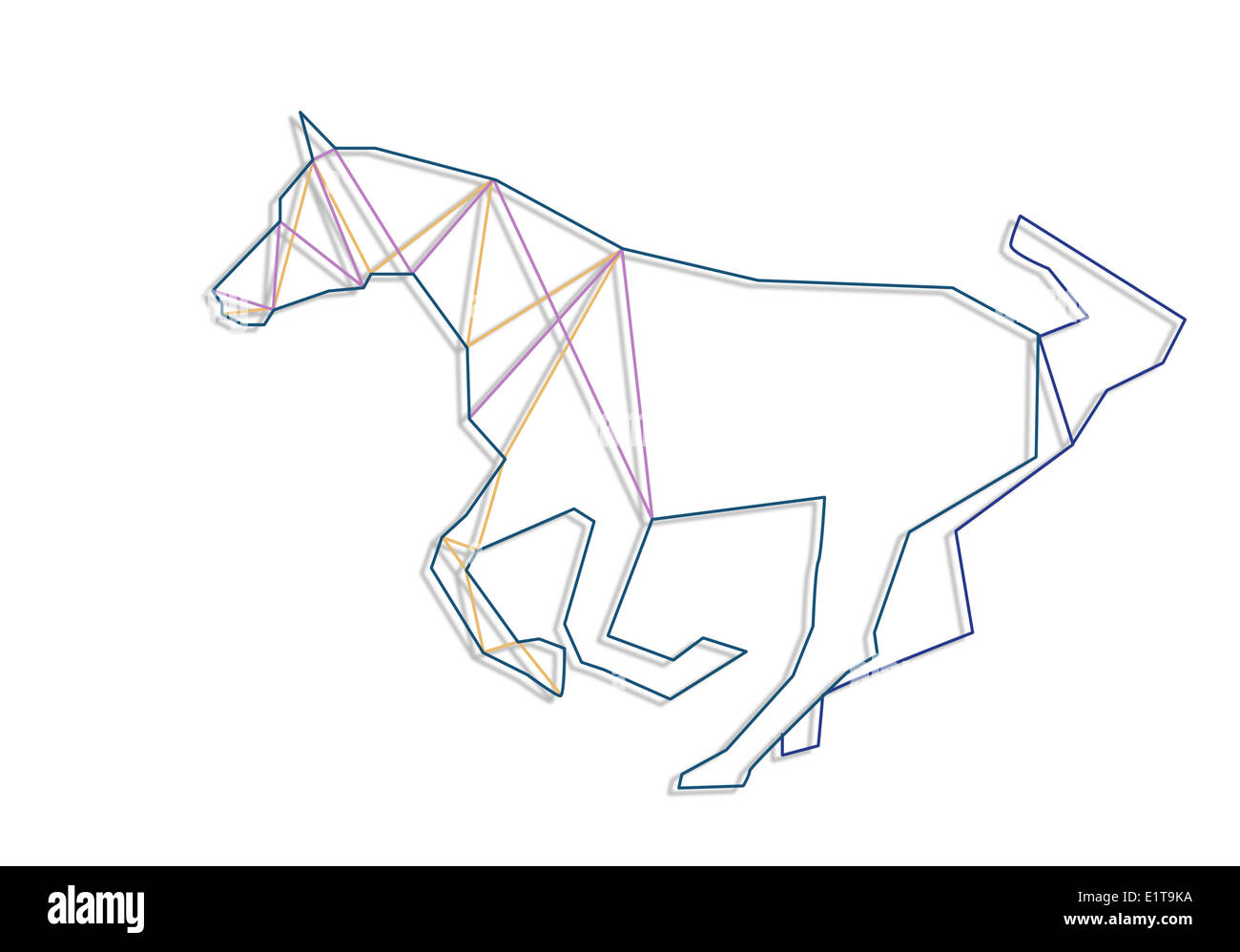 Line art horse made in 2d software Stock Photo - Alamy
