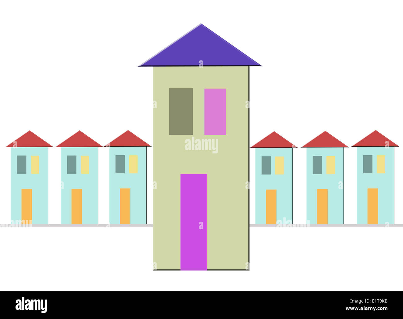 colorful homes isolated on white Stock Photo - Alamy