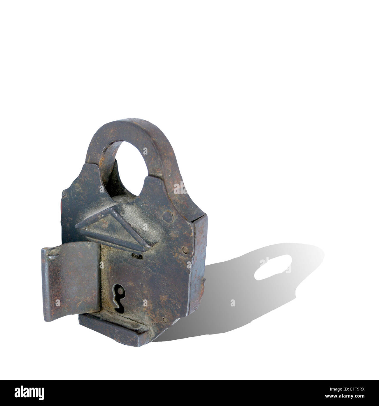 Vintage corroded padlock isolated on a white background Stock Photo - Alamy