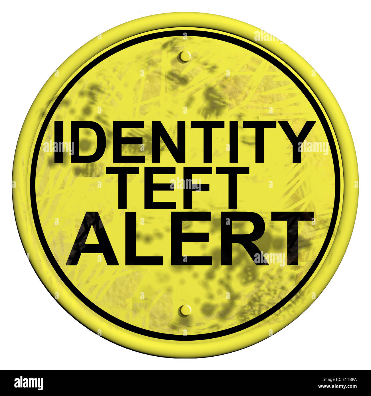 warning sign isolated on white with word Identity Theft alert Stock ...