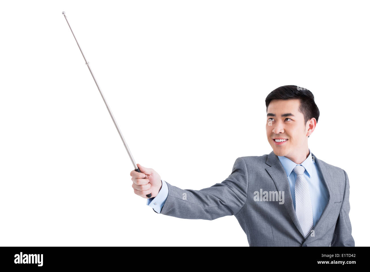 Businessman pointing stick Cut Out Stock Images & Pictures - Alamy