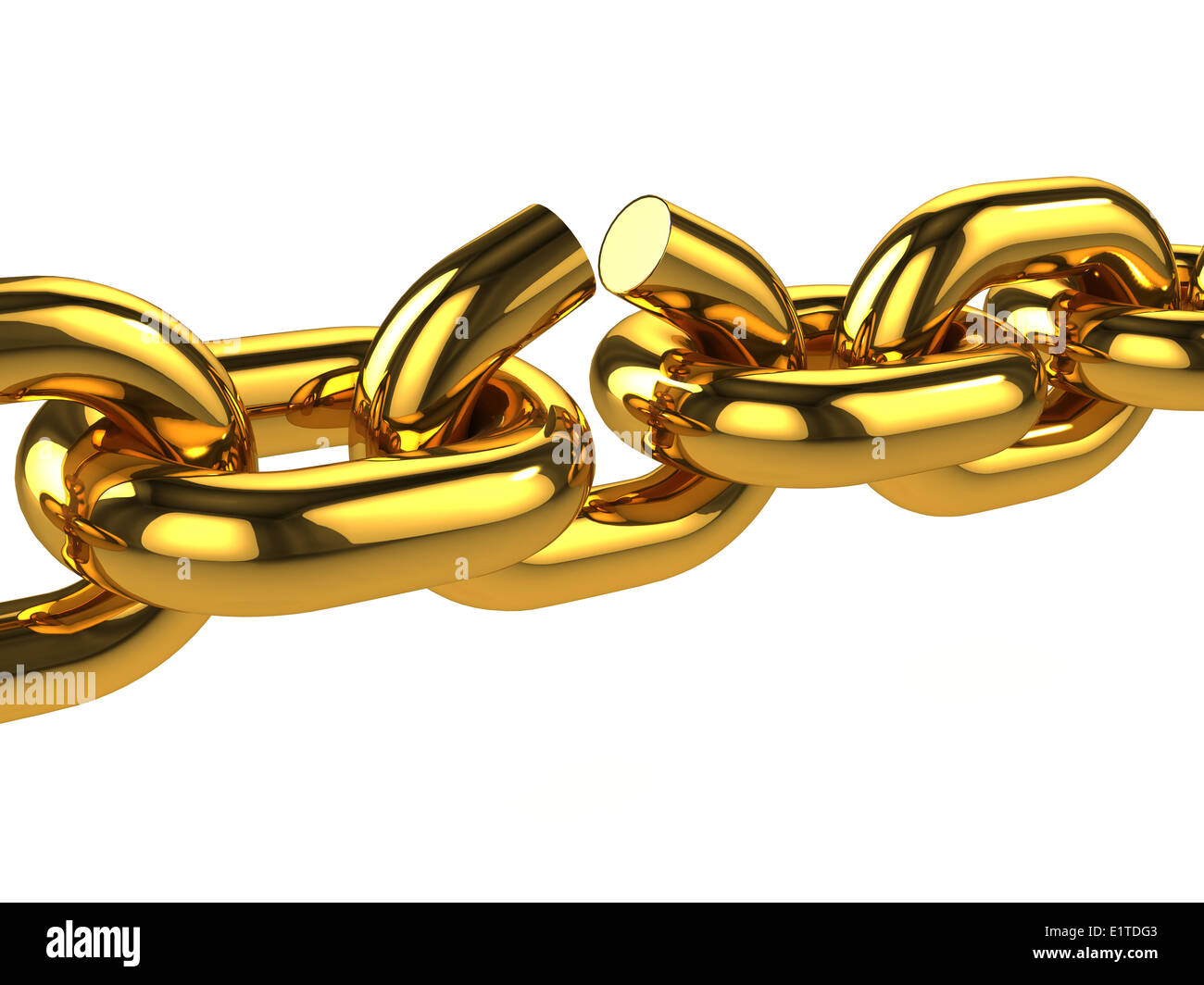 3d Gold chain breaks Stock Photo - Alamy