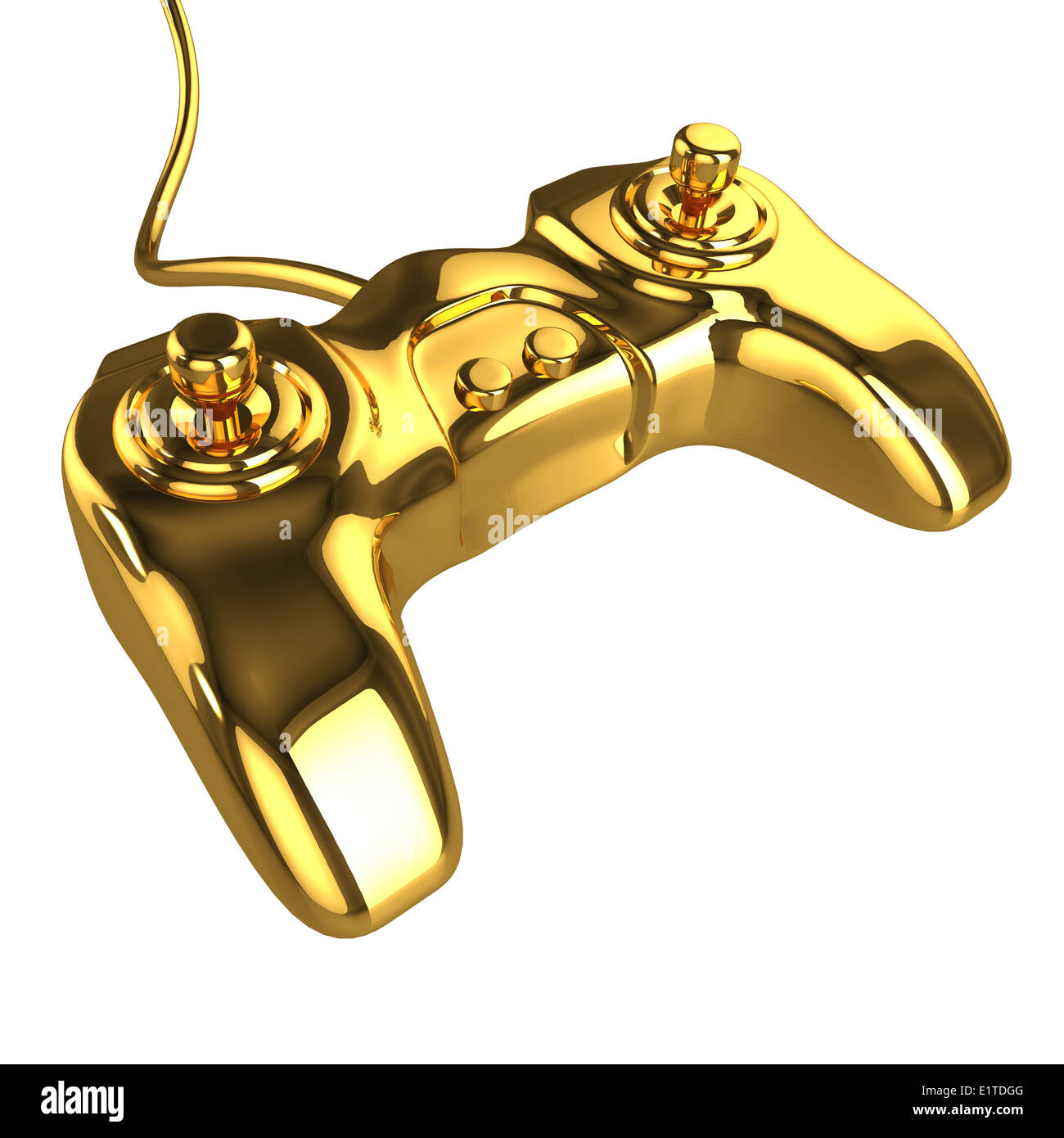 3d Gold video game joystick controller Stock Photo - Alamy