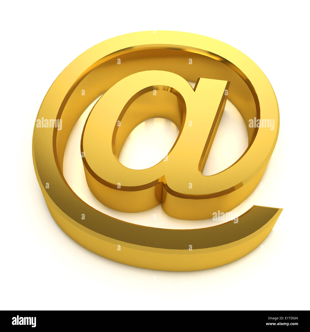 3d Gold email address symbol Stock Photo - Alamy