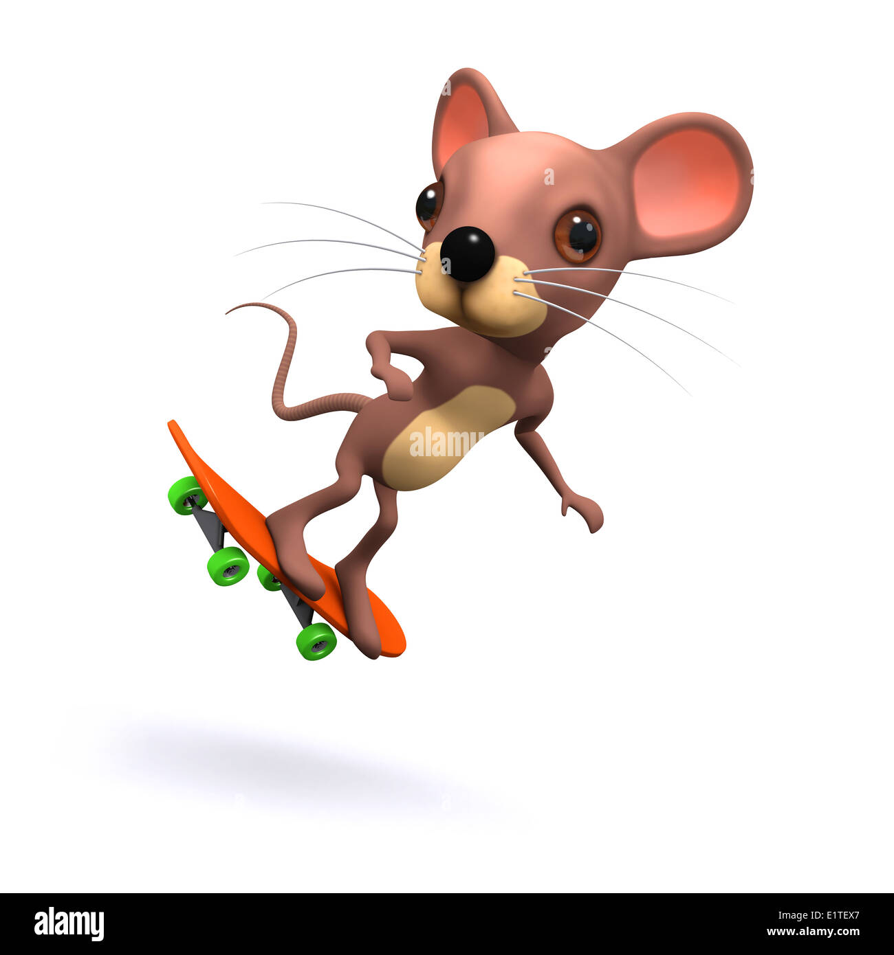 3d Mouse does some fancy skateboard moves Stock Photo - Alamy