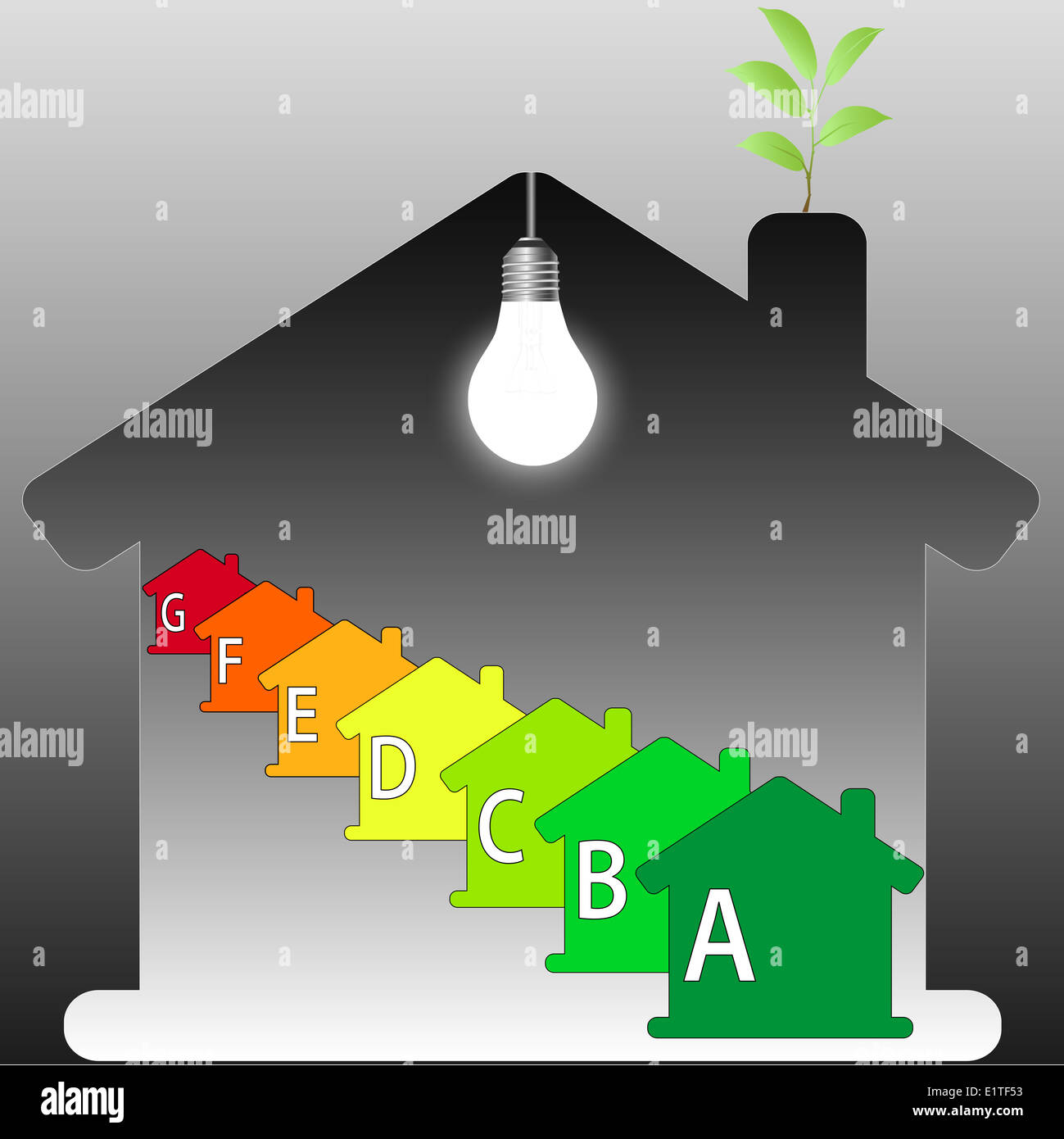 Buildings Energy Performance Scale. Energy efficiency. Vector Stock ...