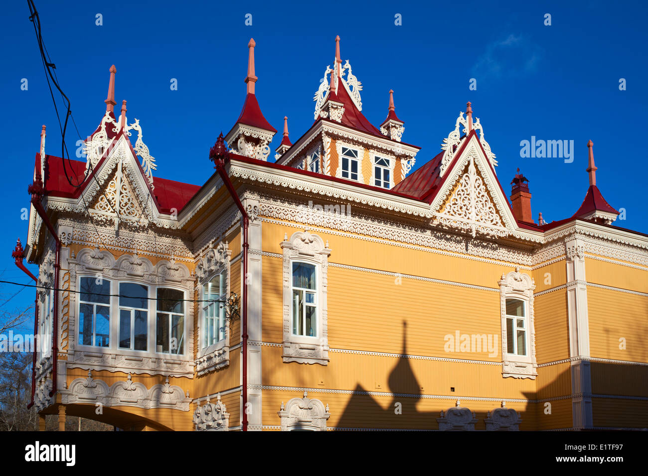 Russia, Tomsk Federation, Tomsk, wooden architecture, the Peacock house ...