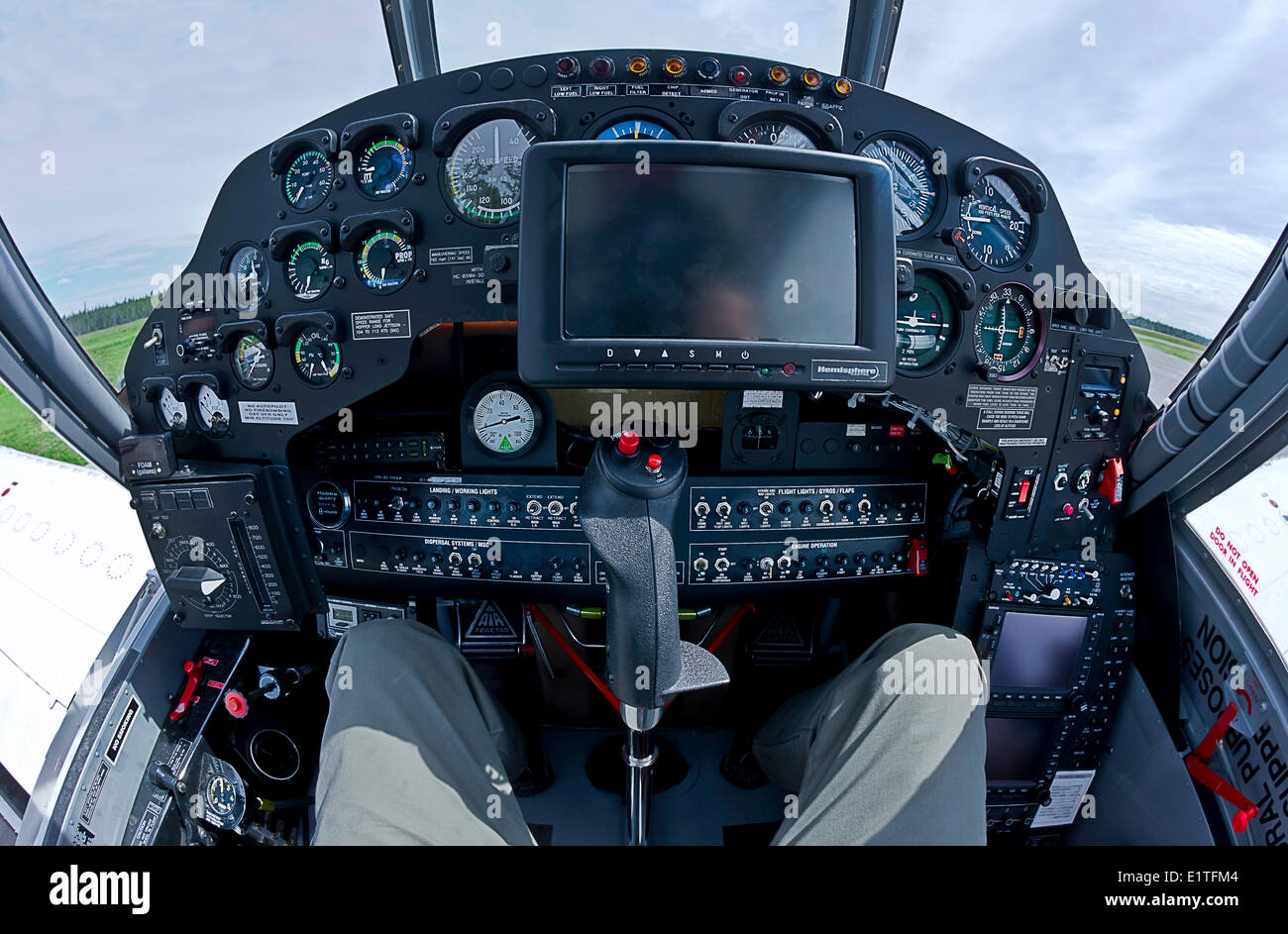 Dashboard panel control of an at802 airplane in british columbia hi-res ...
