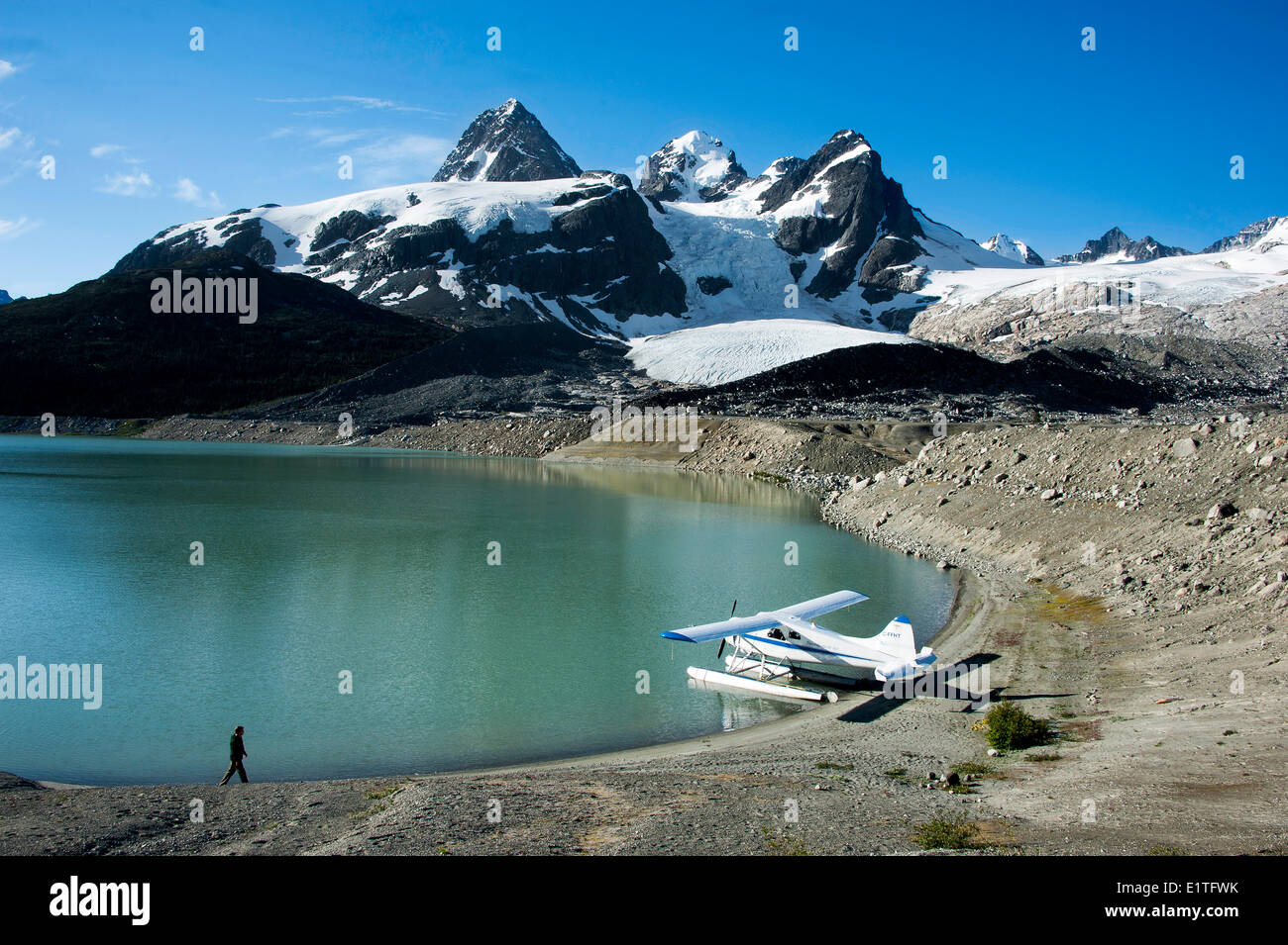 Aerial photography over the Coast Mountains of British Columbia Canada ...