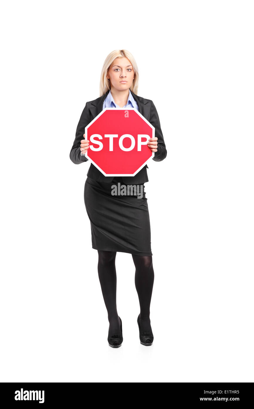 Portrait Girl Holding Stop Sign High Resolution Stock Photography and ...