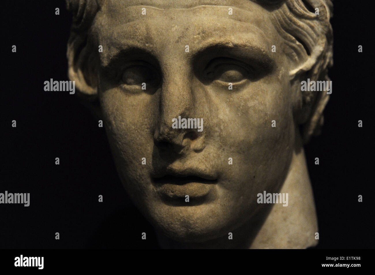 Alexander the Great (356-323 BC). King of Macedon. Head in marble ...