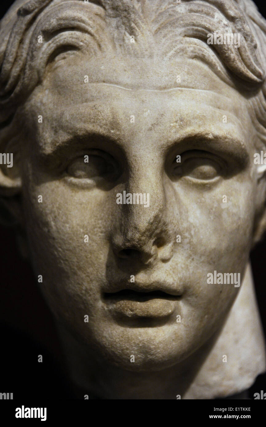 Alexander the Great (356-323 BC). King of Macedon. Head in marble ...