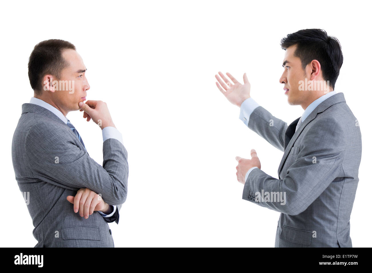 Two person in discussion Cut Out Stock Images & Pictures - Alamy
