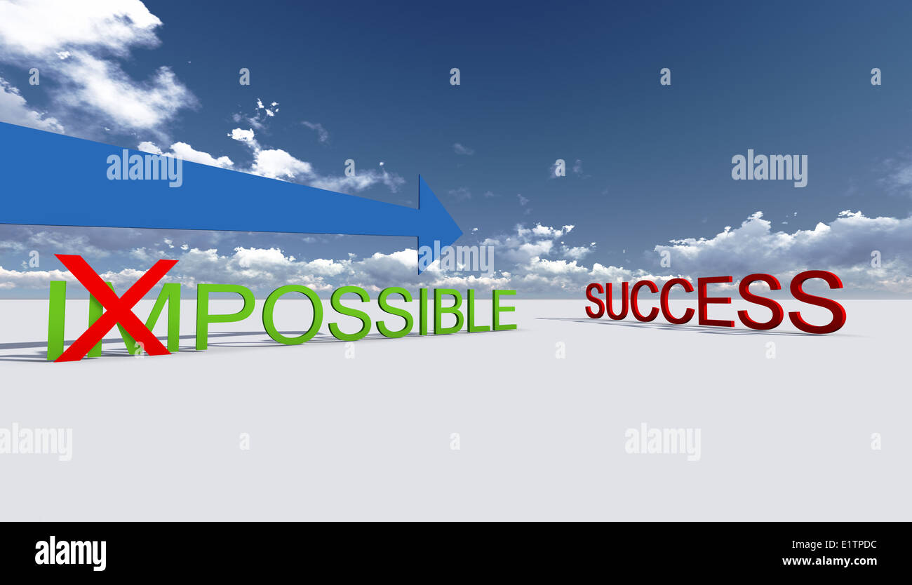 Make it possible. Motivational concept made in 3d software Stock Photo ...