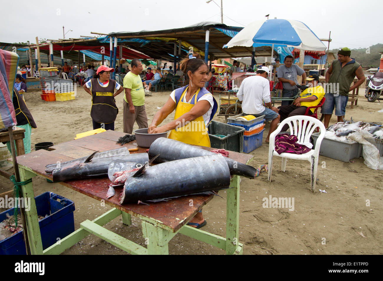 Fishing town, East Coast, Ecuador Stock Photo - Alamy