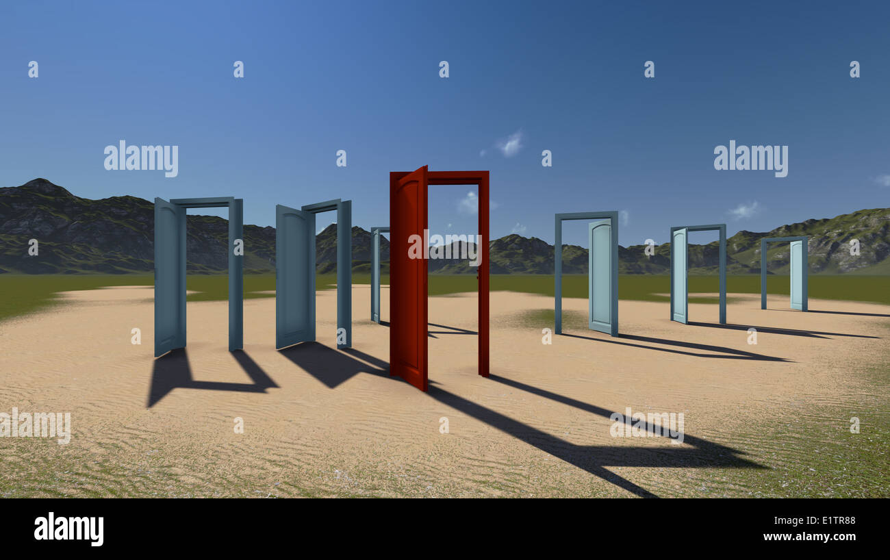 Open doors - welcome, choice, opportunity concept Stock Photo - Alamy