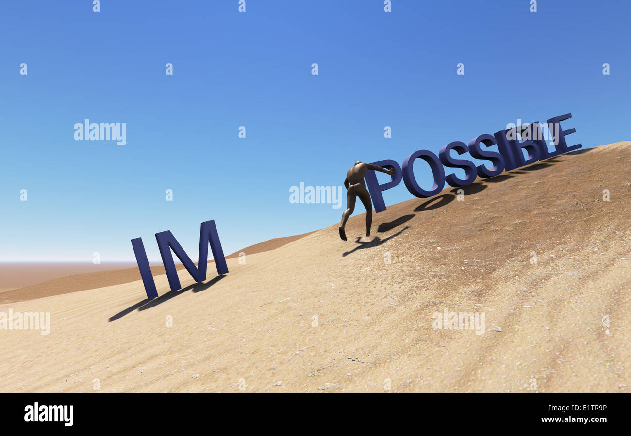Make it possible. Motivational concept made in 3d software Stock Photo ...