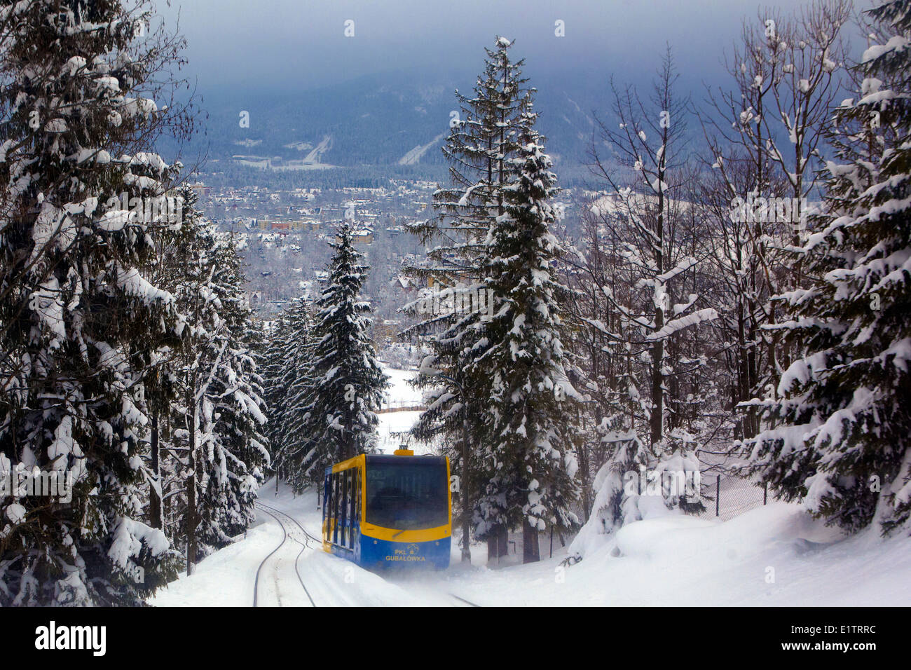 Europe, Poland, Malopolska province, Zakopane city, rack railway Stock ...