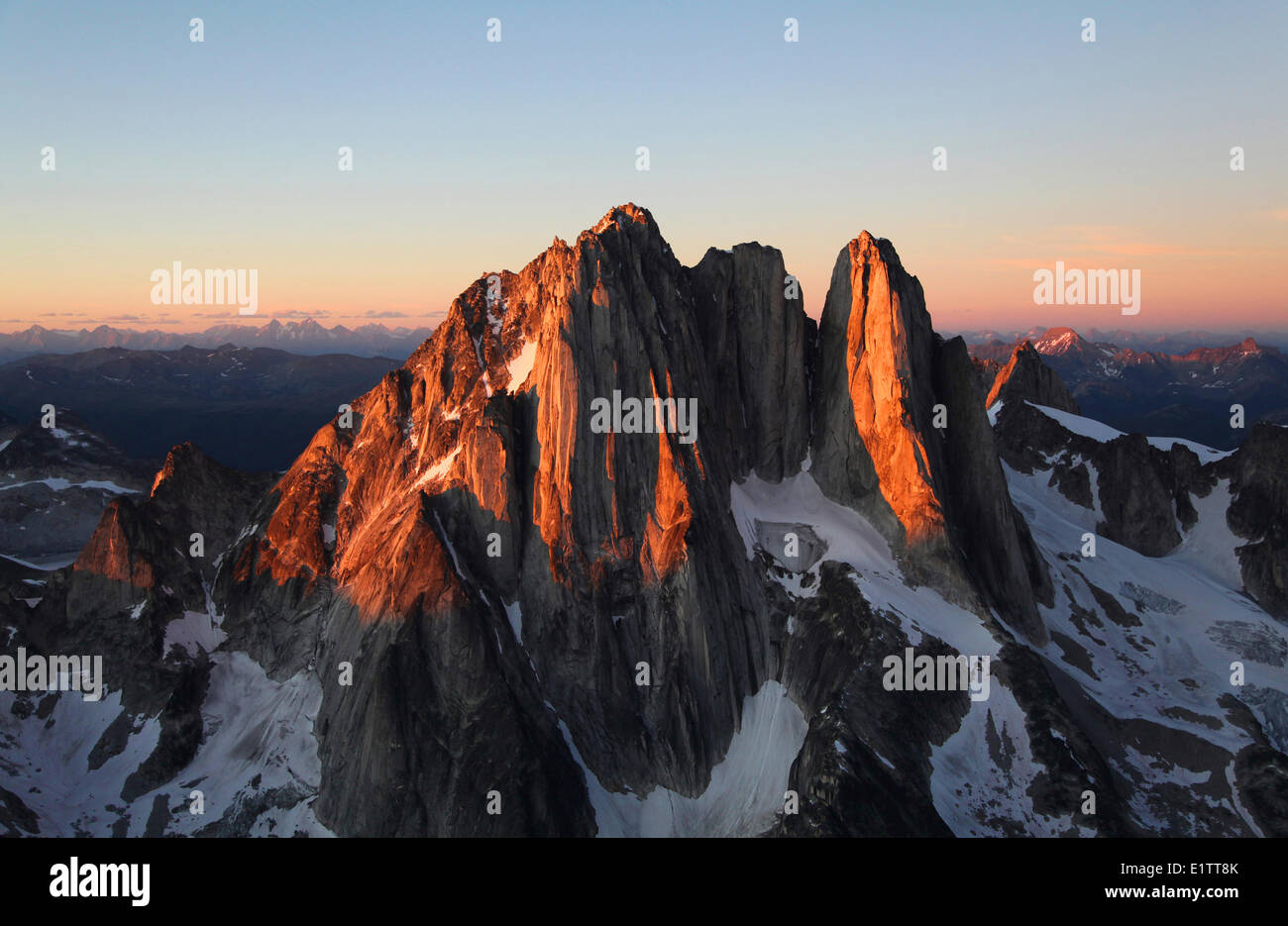 Howser Spire, aerial view, Bugaboo Provincial Park, BC, Canada Stock ...