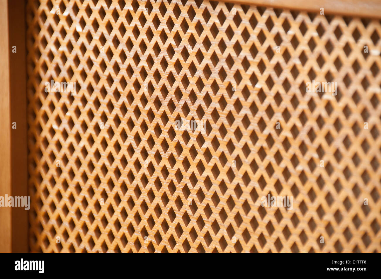 Abstract diamond pattern of a wooden radiator cover Stock Photo - Alamy